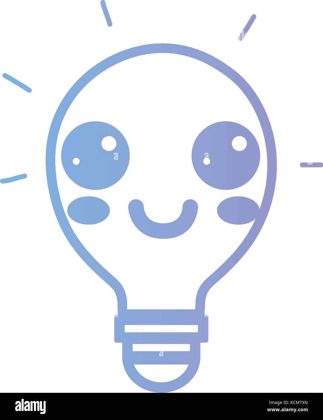 line kawaii cute happy bulb idea Stock Vector Image & Art - Alamy
