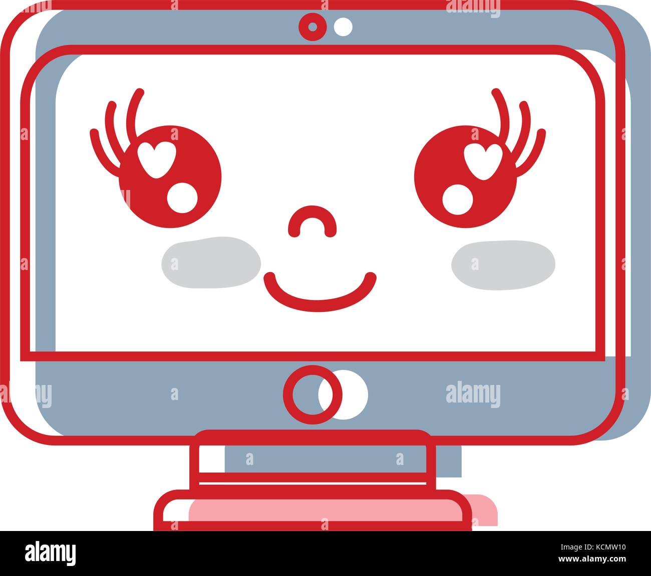 kawaii cute happy screen monitor Stock Vector Image & Art - Alamy