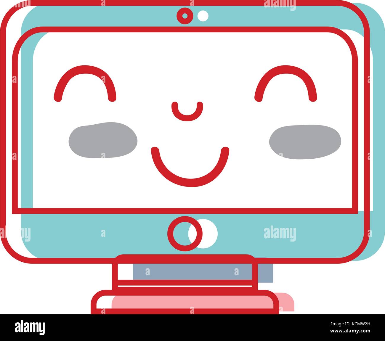 kawaii cute happy screen monitor Stock Vector Image & Art - Alamy
