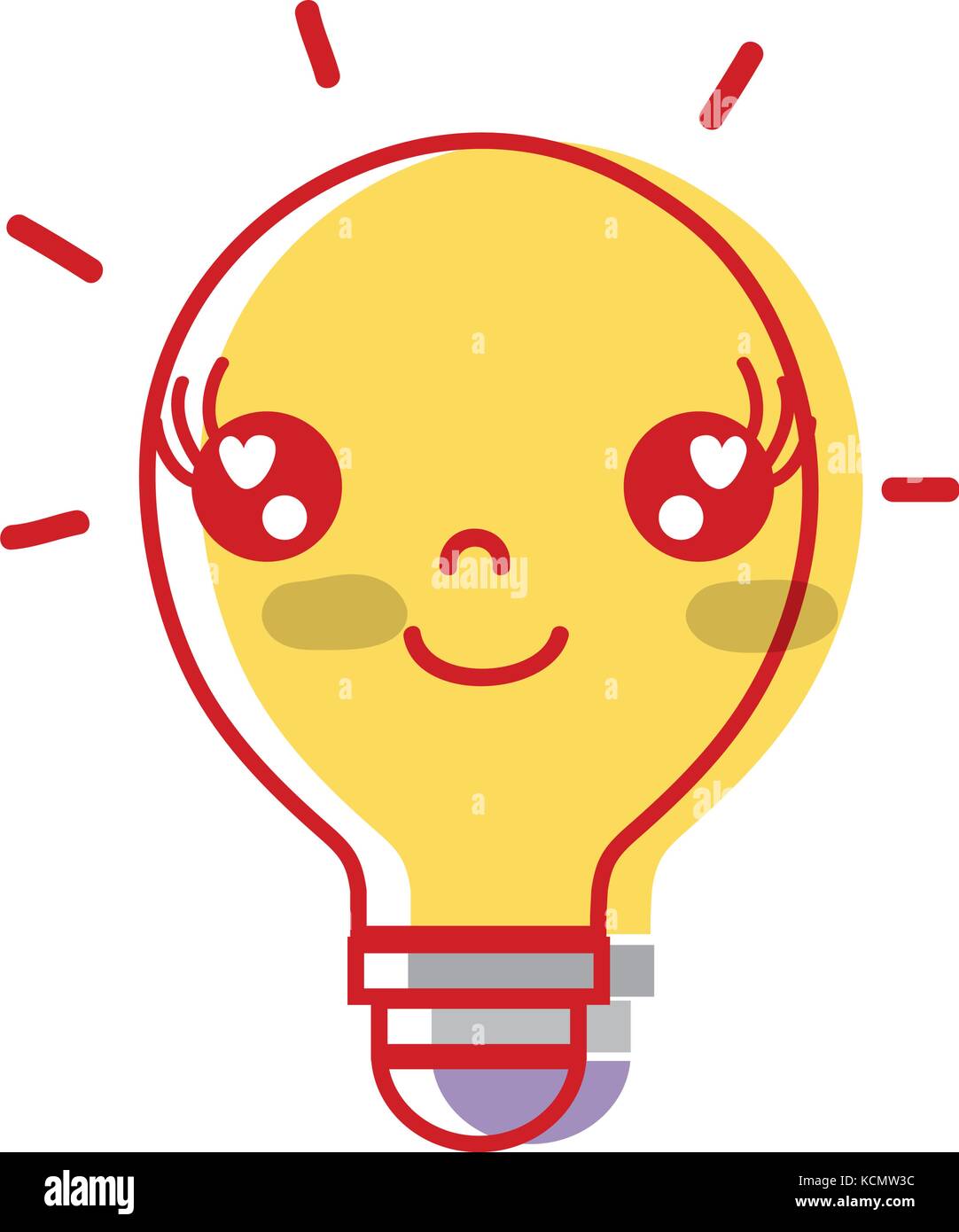 kawaii cute happy bulb idea Stock Vector Image & Art - Alamy