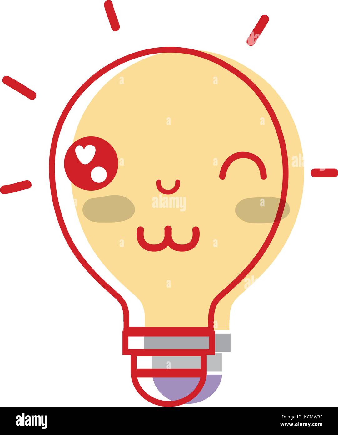 kawaii cute funny bulb idea Stock Vector Image & Art - Alamy