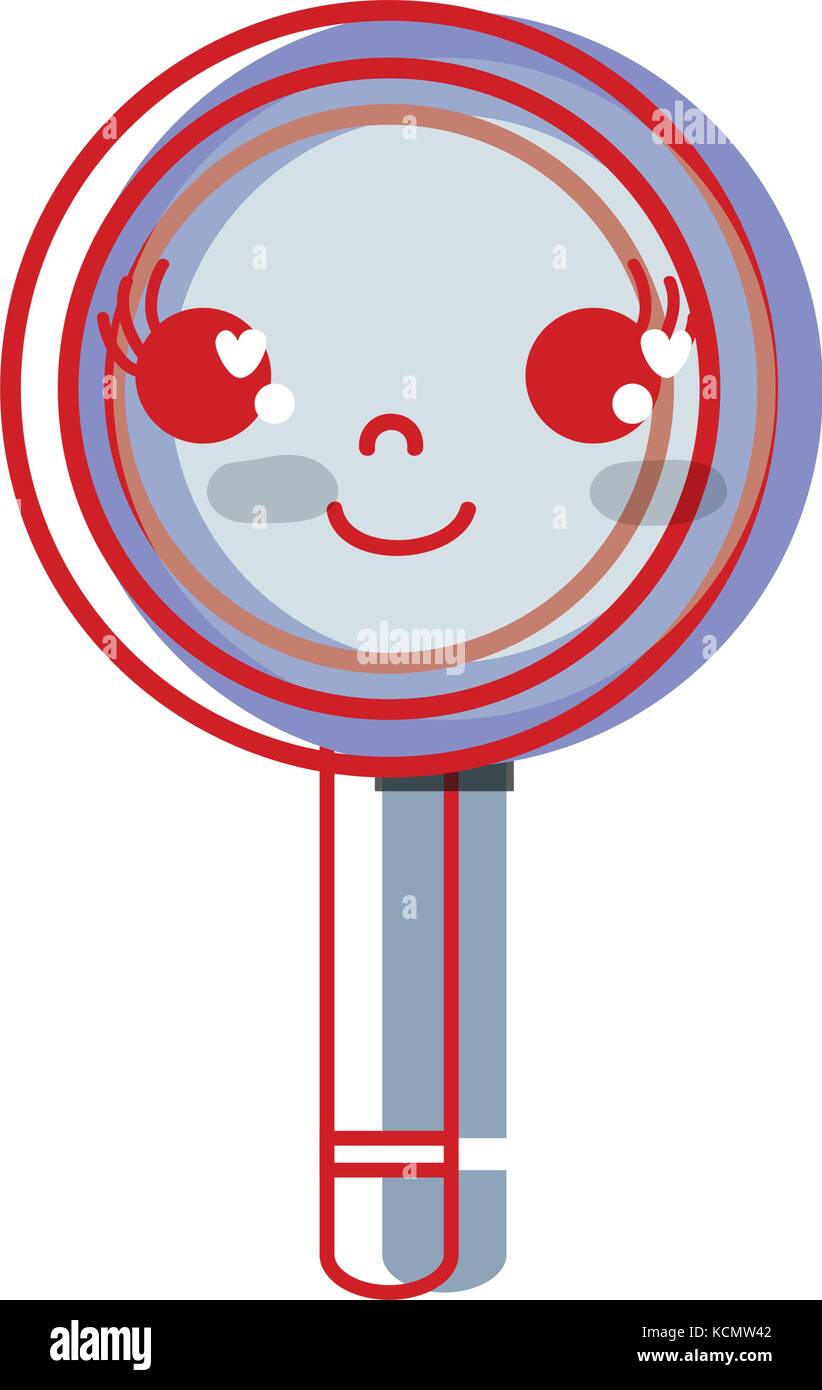 kawaii cute happy magnifying glass Stock Vector Image & Art - Alamy