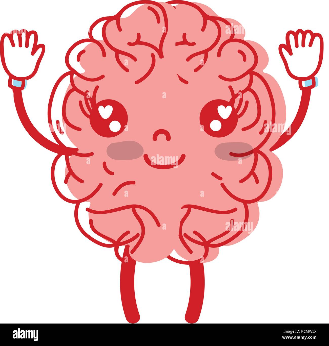 kawaii cute happy brain with arms and legs Stock Vector Image & Art - Alamy