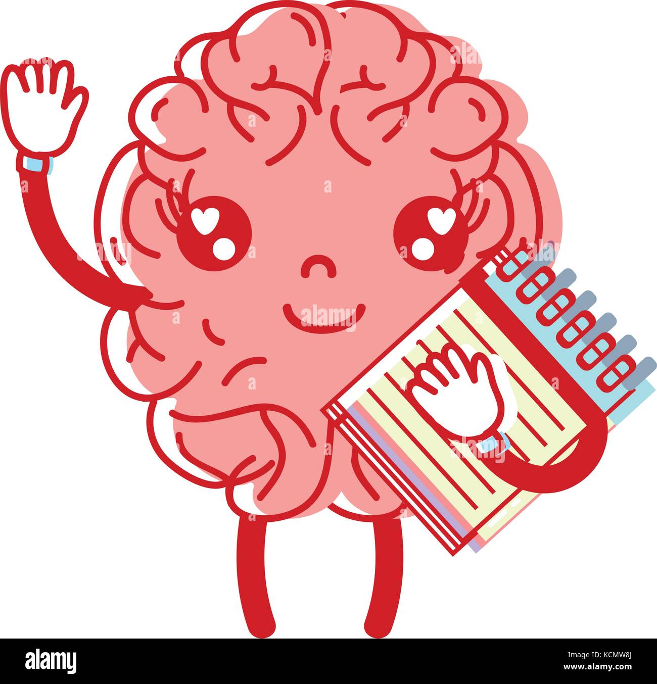 kawaii happy brain with notebook tool Stock Vector Image & Art - Alamy