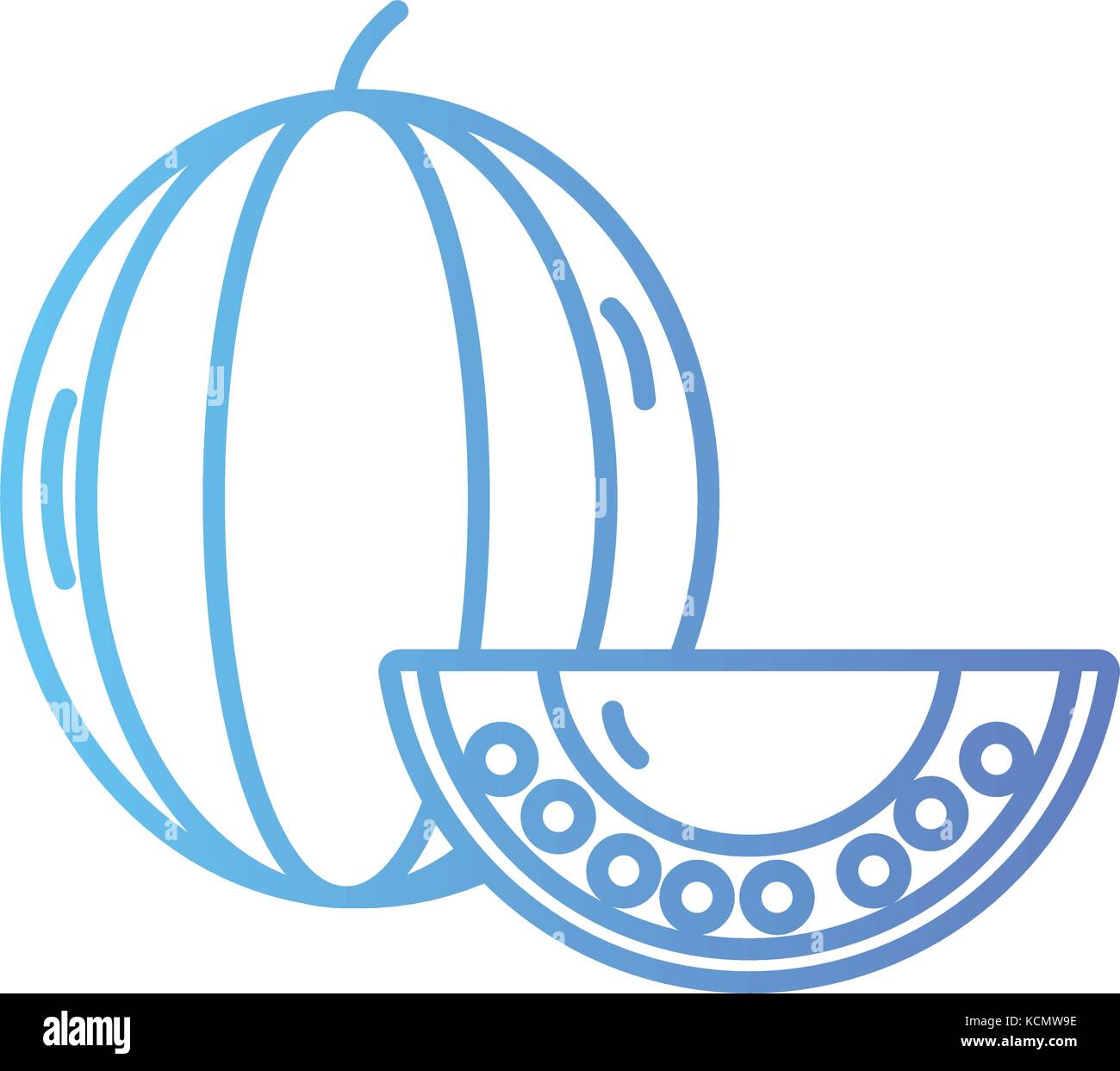 line delicious watermelon fruit to healthy nutrition Stock Vector Image ...
