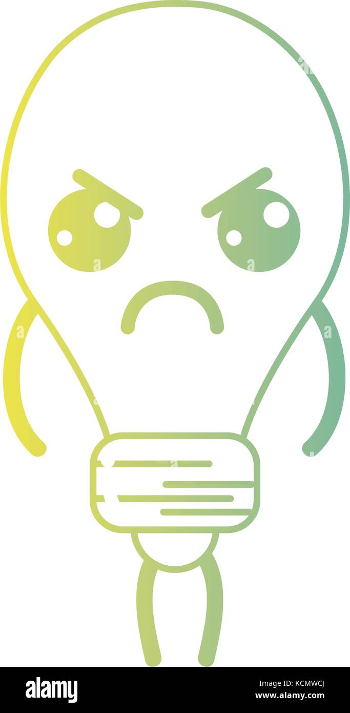 line kawaii cute angry bulb energy Stock Vector Image & Art - Alamy