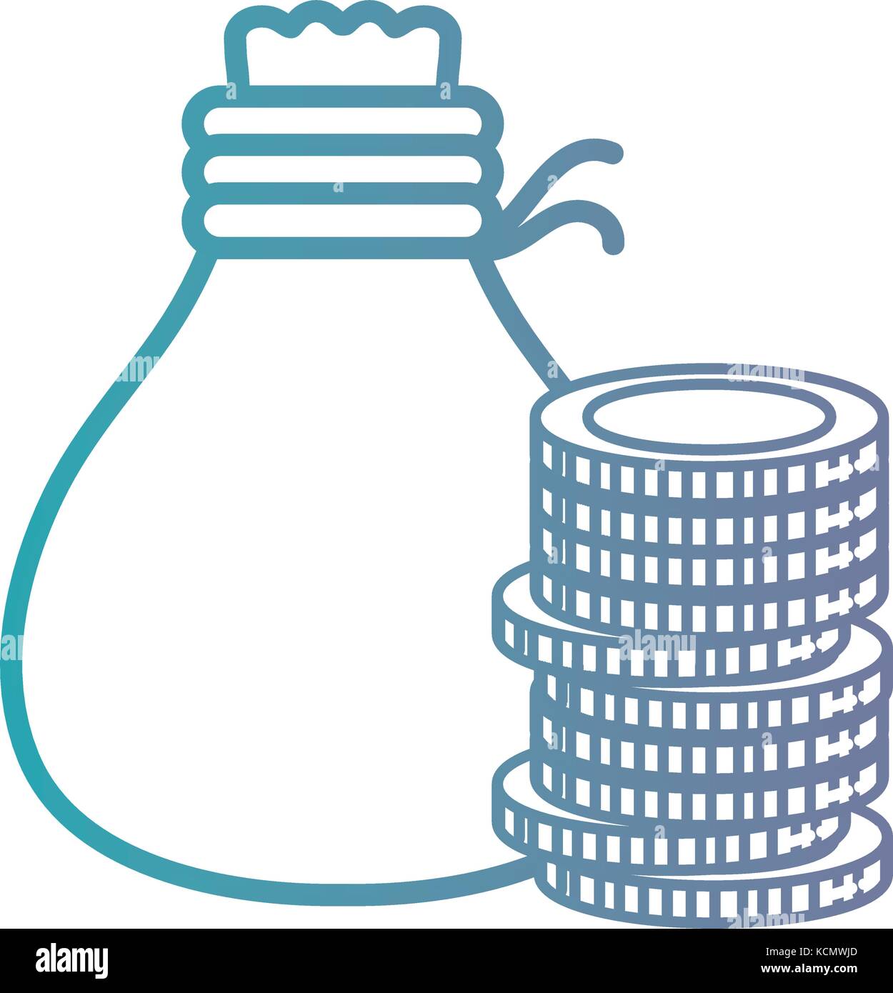 line bag cloth with coins cash money Stock Vector Image & Art - Alamy