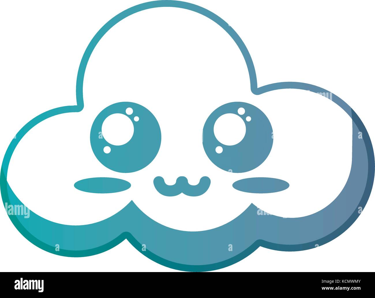 line kawaii cute happy cloud weather Stock Vector Image & Art - Alamy