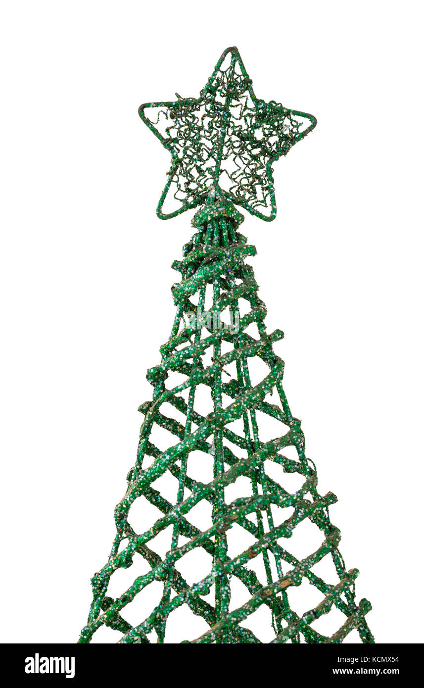 Close-up of handmade christmas tree against white background Stock ...