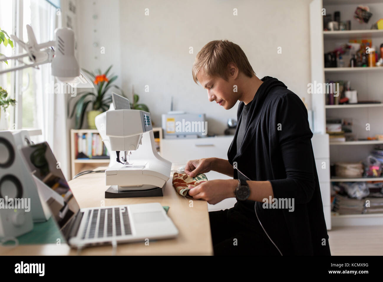 fashion designer with making dress at studio Stock Photo - Alamy