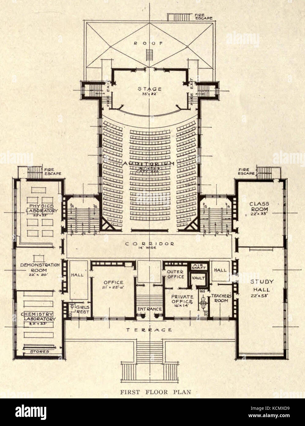 Durango High School First Floor, 1920 Stock Photo - Alamy