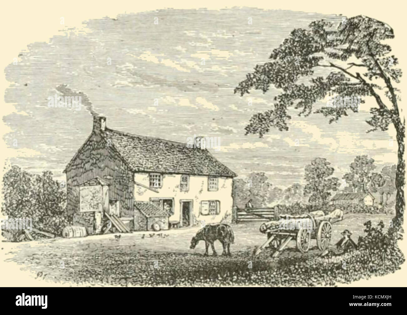 English House Drawing Stock Photo - Alamy
