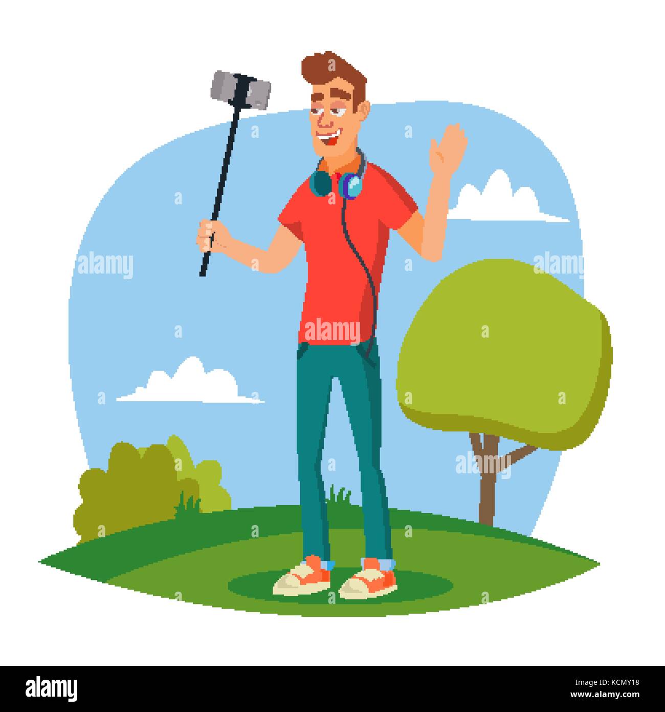 Video Blogger Vector. Modern Blogger Recording Video Blog, Vlog ...
