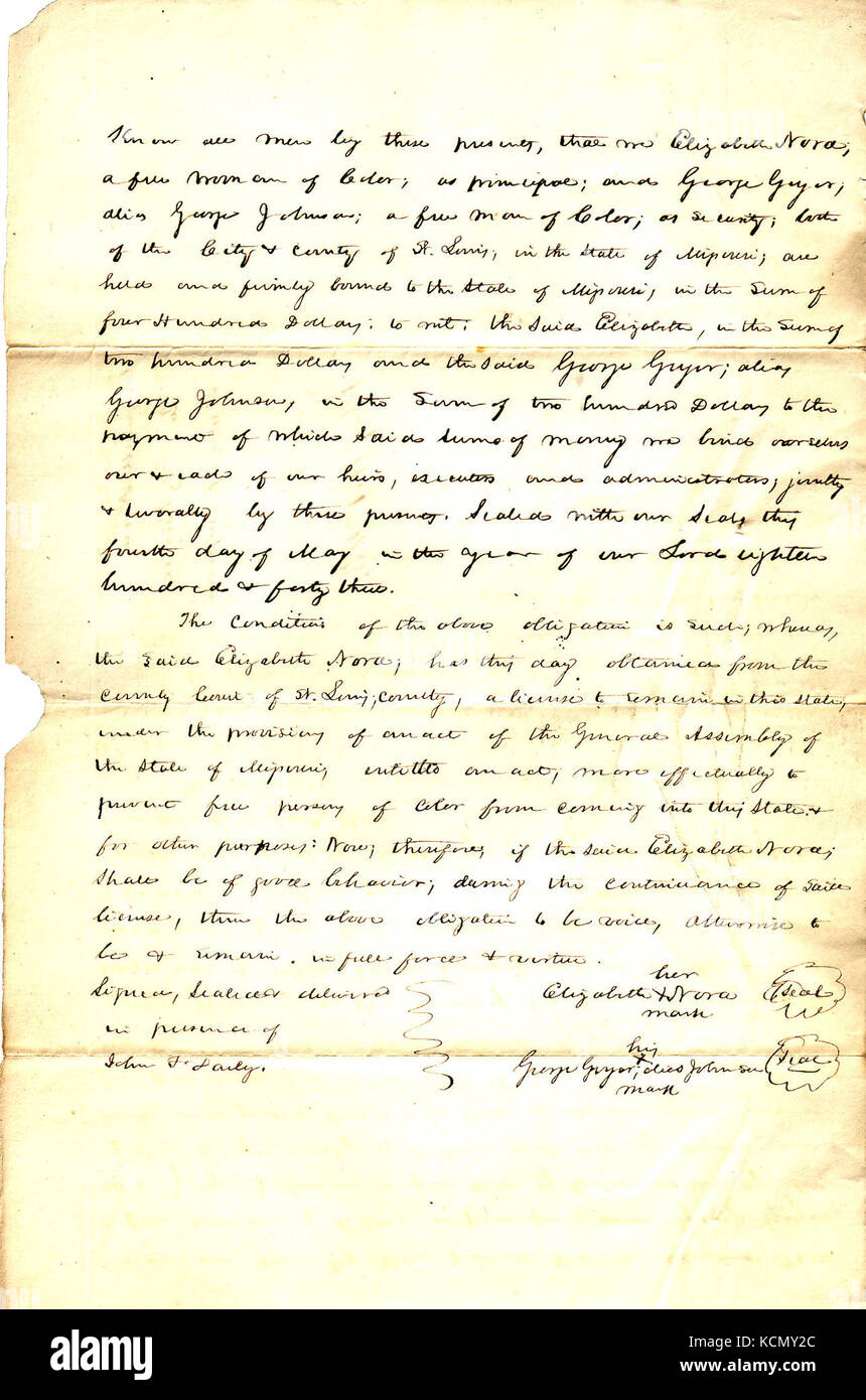 Elizabeth Nora Free Negro Bond Stock Photo - Alamy