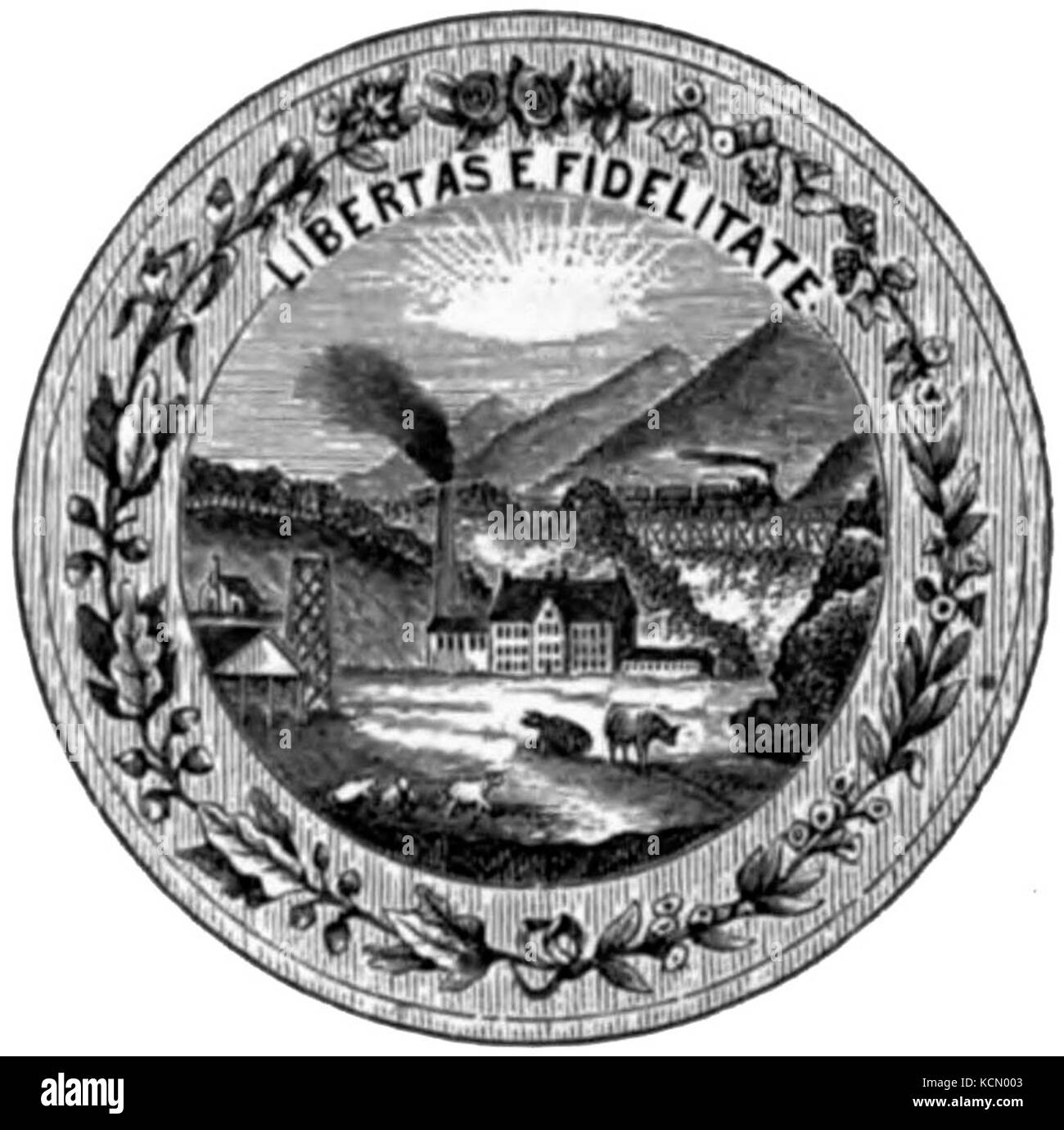 AmCyc West Virginia seal (reverse Stock Photo - Alamy