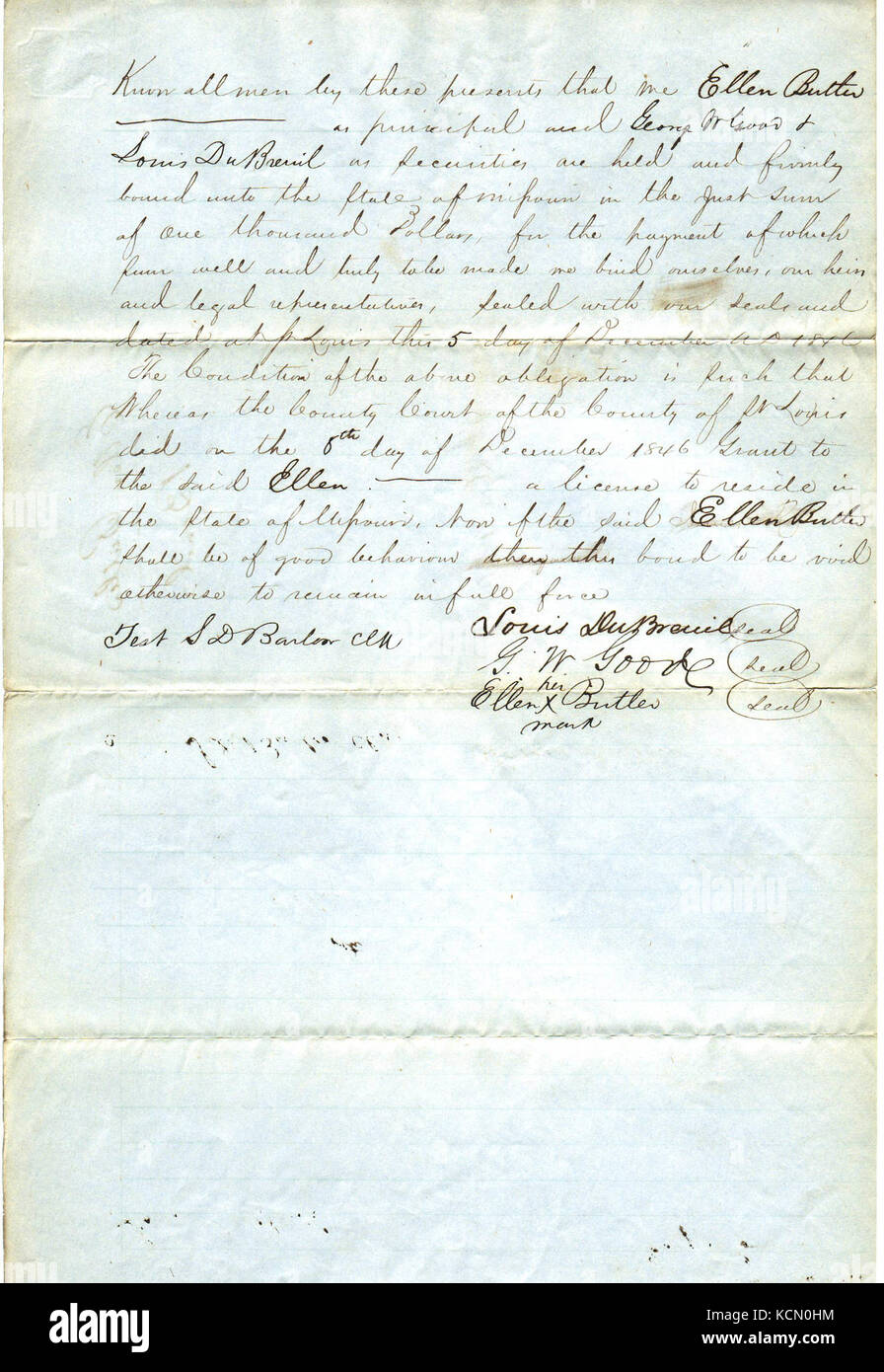 Ellen Butler Free Negro Bond Stock Photo - Alamy