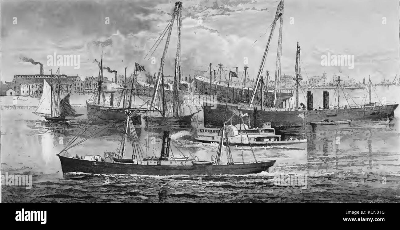 Chester waterfront ca 1875 Stock Photo - Alamy