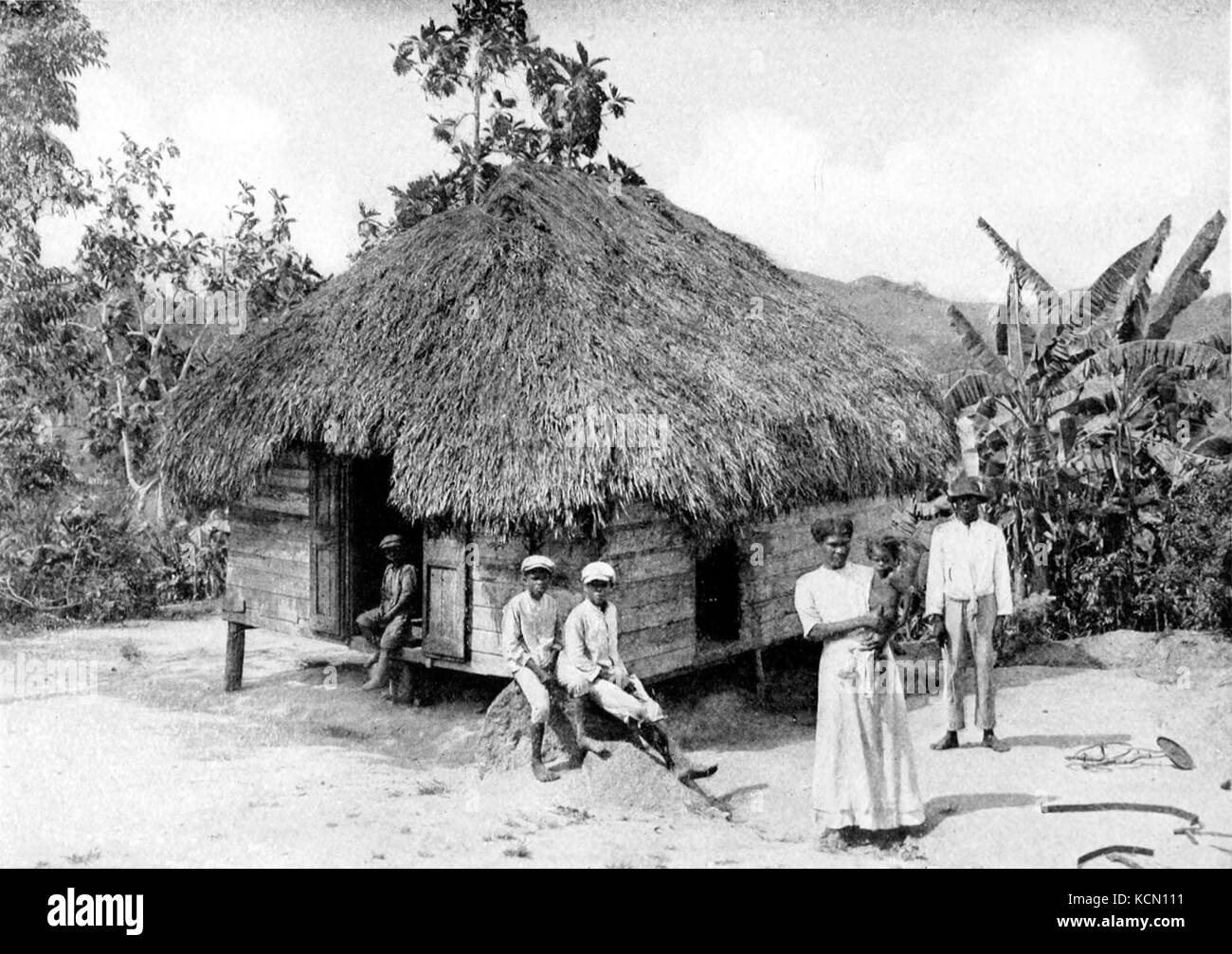 Collier's 1921 Porto Rico country home and native family Stock Photo ...