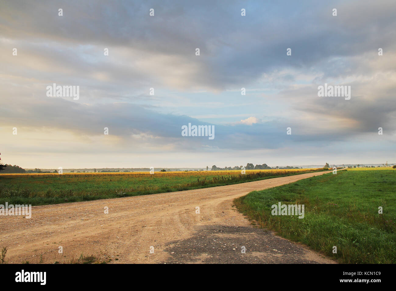 landscape photo of the dawn in August Stock Photo - Alamy