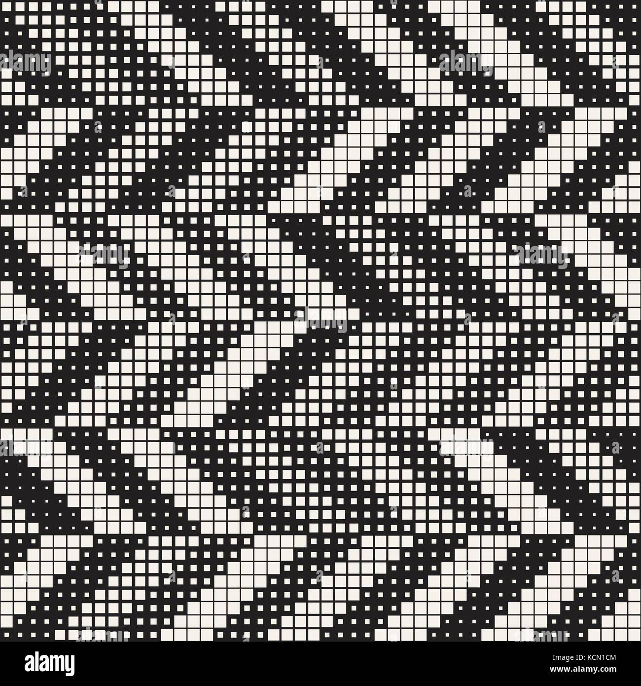 Seamless Irregular Geometric Pattern. Abstract Black and White Halftone ...