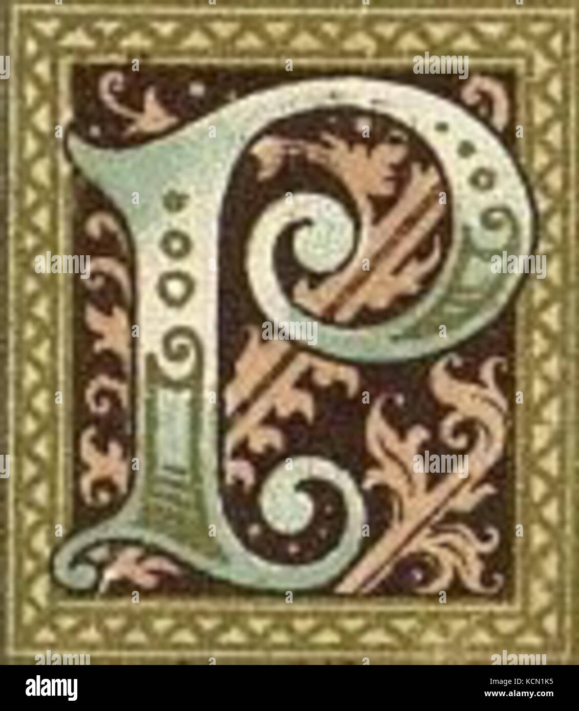 Drop Cap P Stock Photo - Alamy