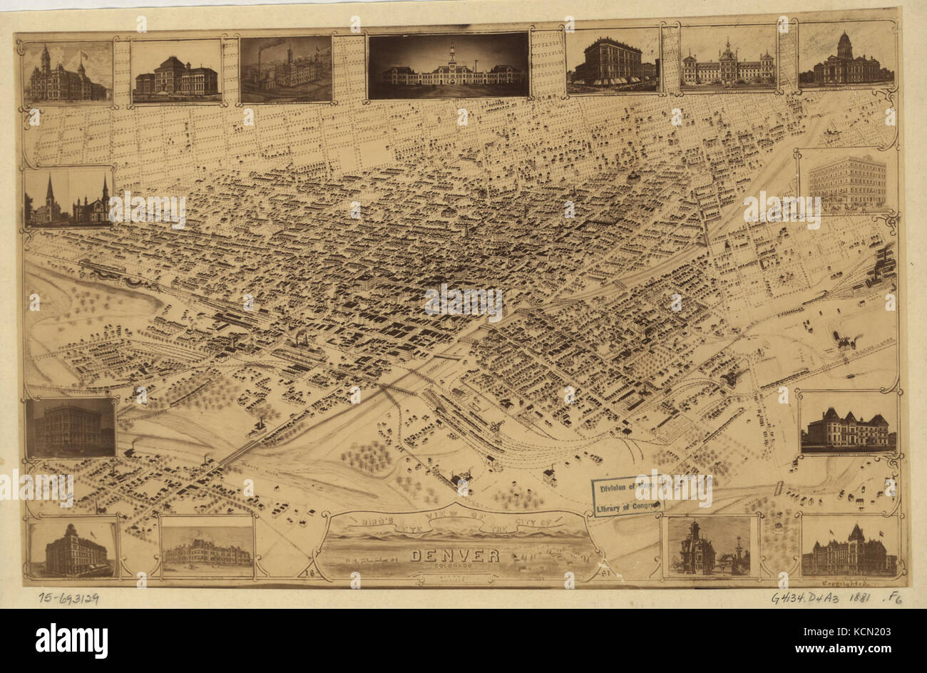 Denver co map hi-res stock photography and images - Alamy