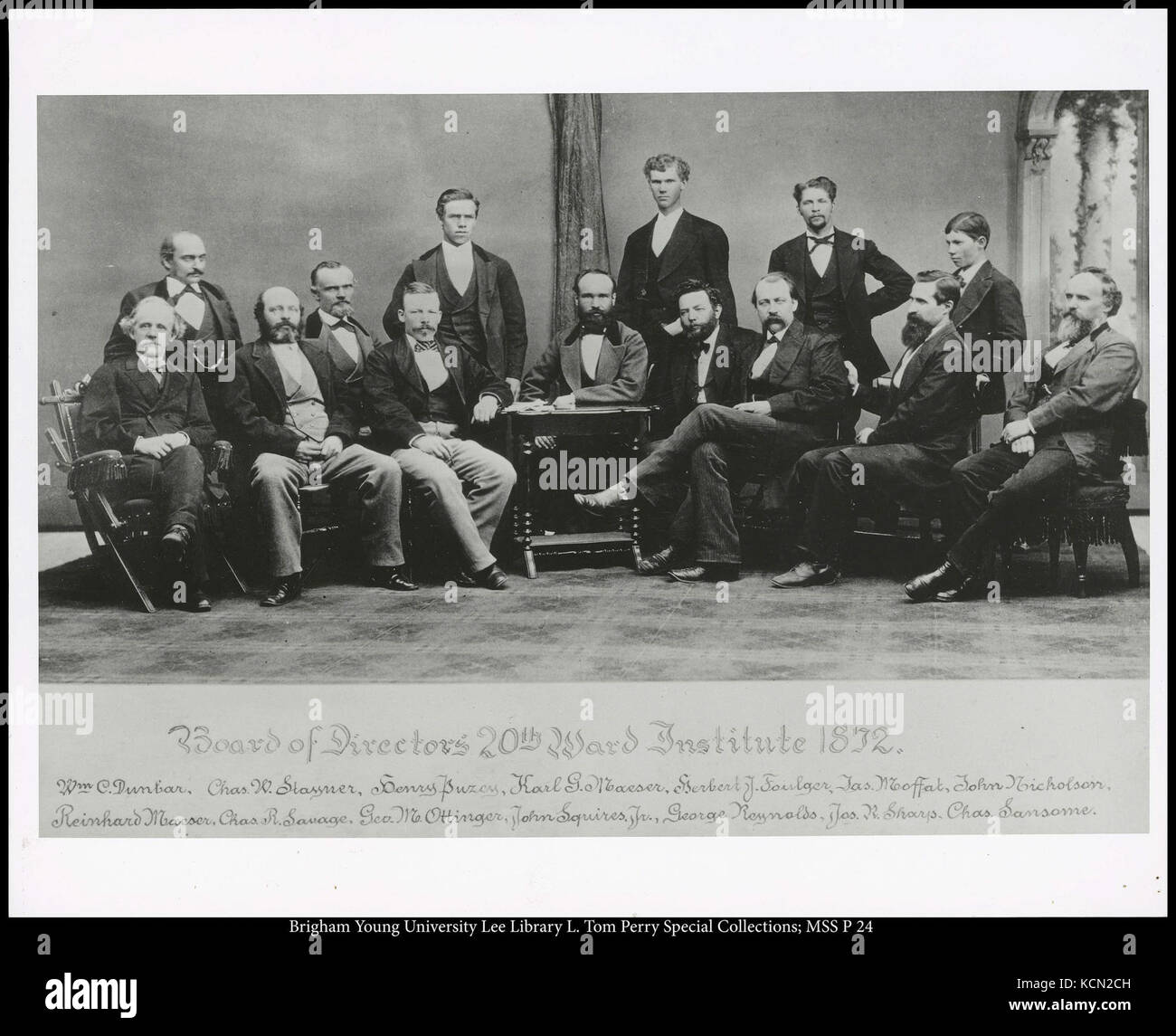 Board of Directors 20th Ward Institute 1872 Stock Photo - Alamy