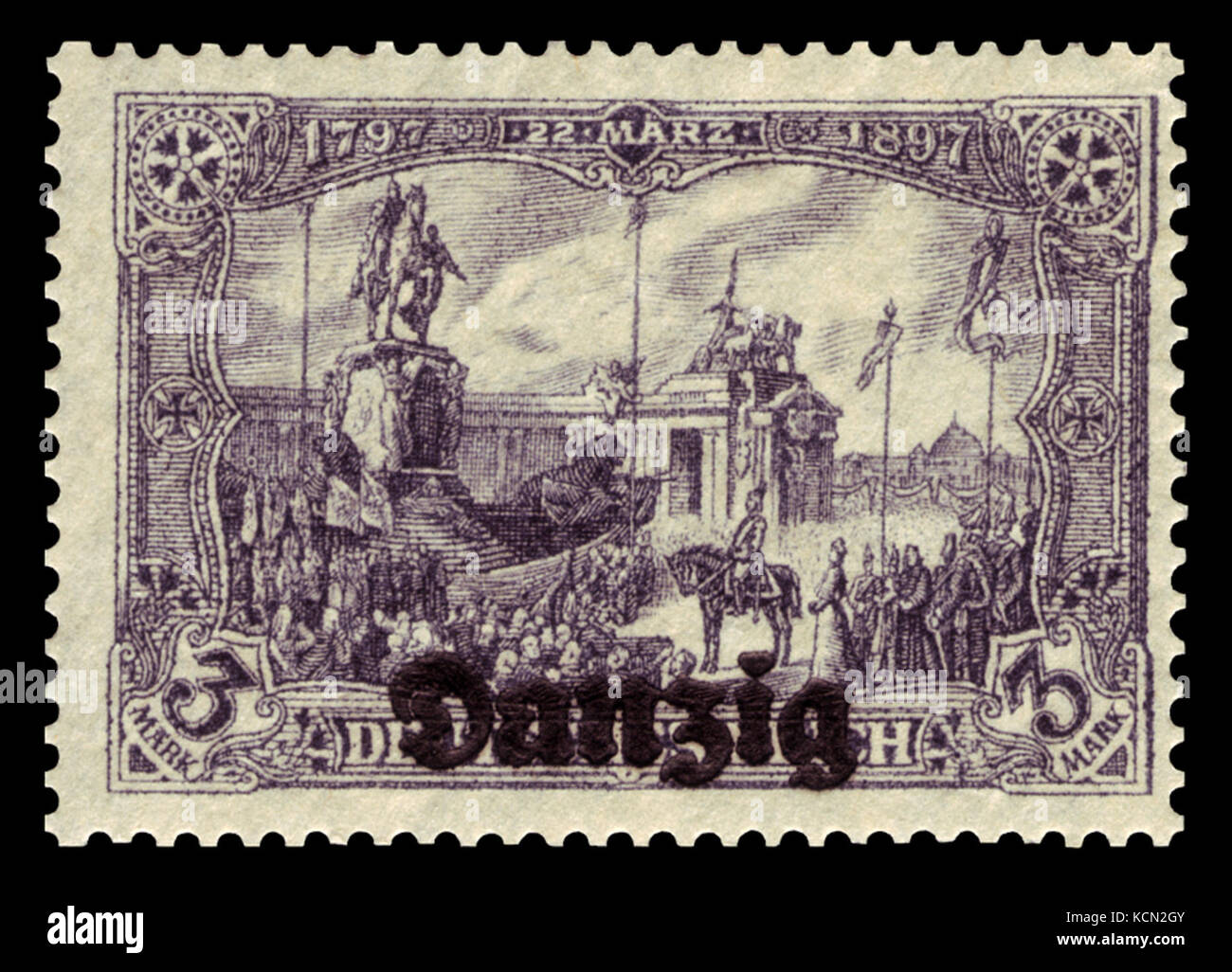 A historical image of the Kaiser Wilhelm Denkmal (monument) in Danzig ...