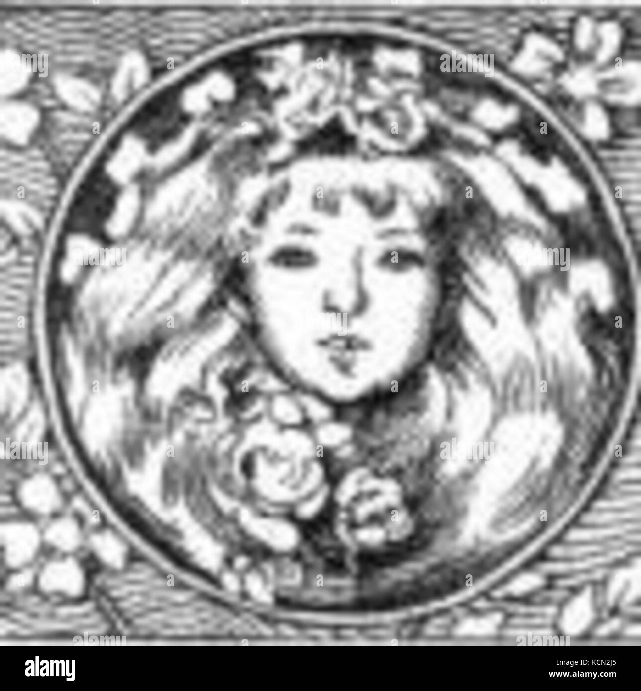 Flower Lady Drawing Stock Photo - Alamy