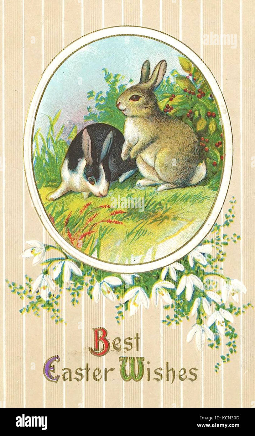 Easter Bunny Postcard 1900 a Stock Photo - Alamy
