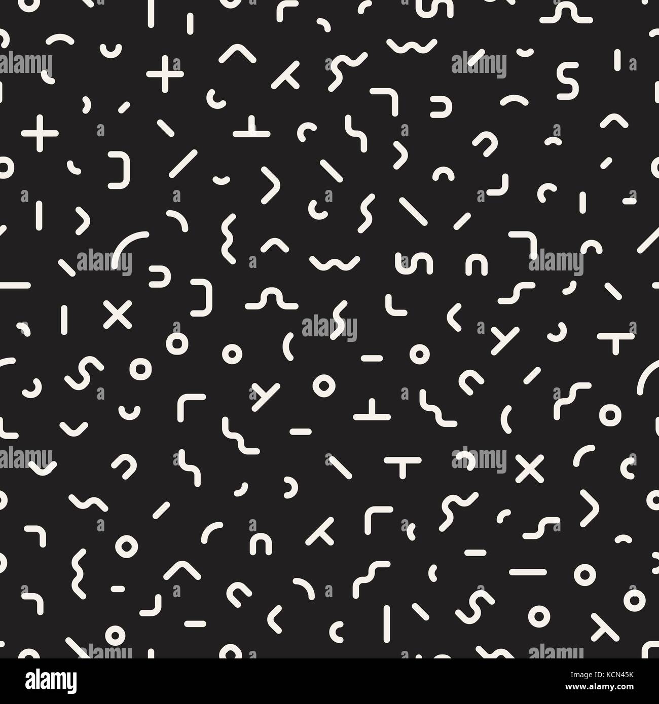 Scattered Geometric Shapes. Inspired by Memphis Style. Abstract ...