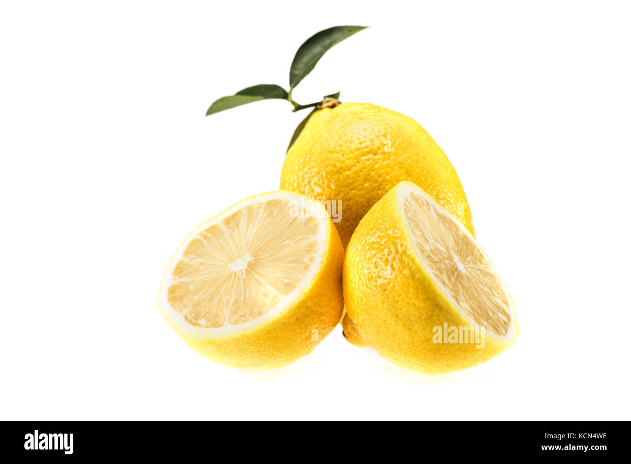 Sliced yellow lemons on Cut Out Stock Images & Pictures - Alamy