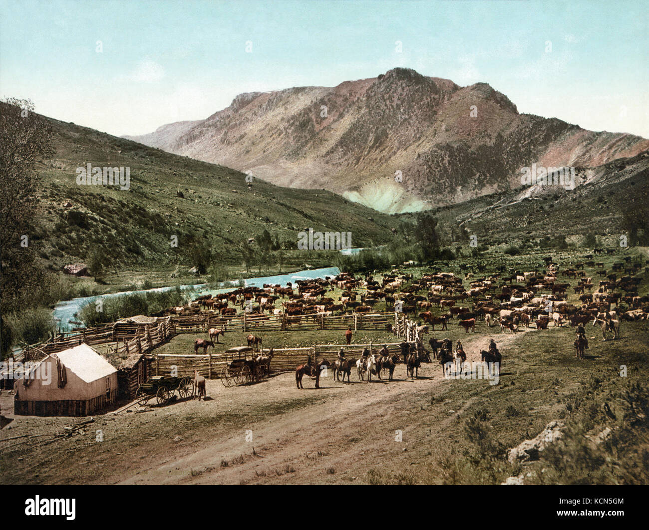 Colorado. Round up on the Cimarron Stock Photo - Alamy