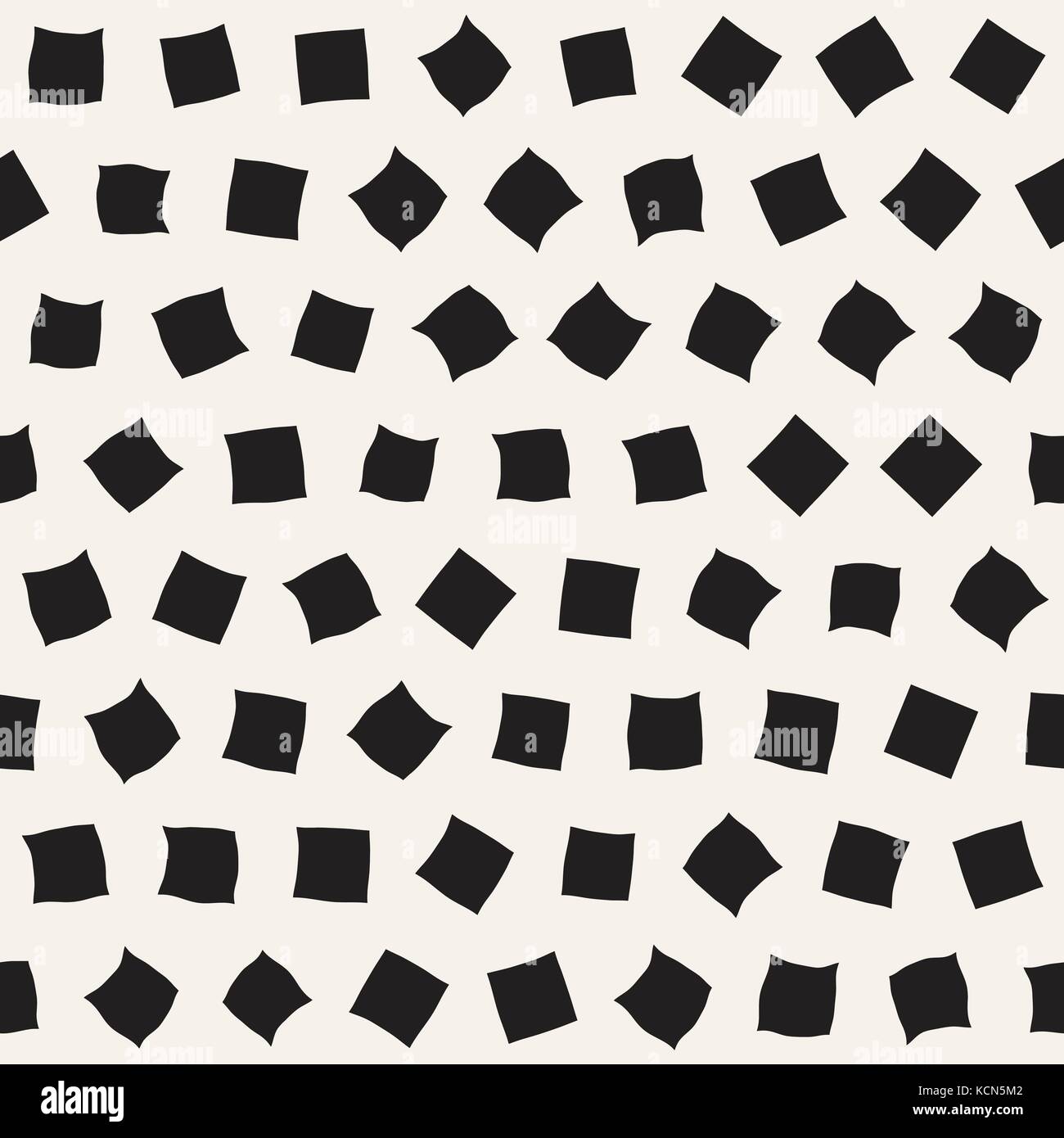 Stylish Doodle Scattered Shapes. Vector Seamless Black And White ...