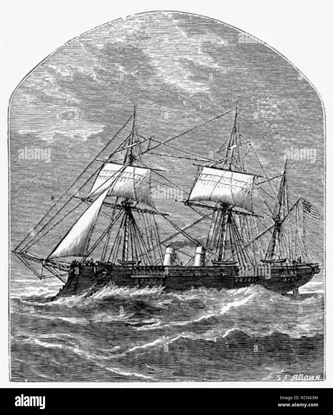 Early Steamship Drawing Stock Photo - Alamy