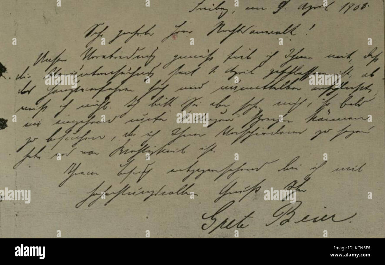 Grete beier letter Stock Photo - Alamy