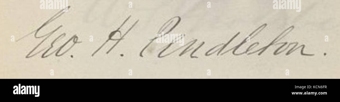 George H. Pendleton signature 1859 Stock Photo - Alamy