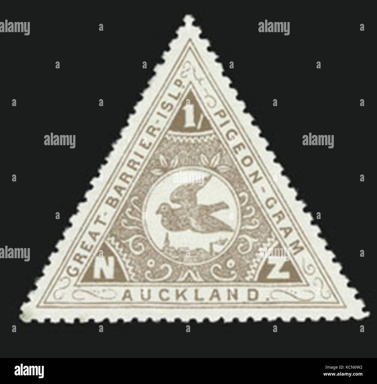 Great Barrier Island Pigeon Gram stamp 1899 Stock Photo - Alamy