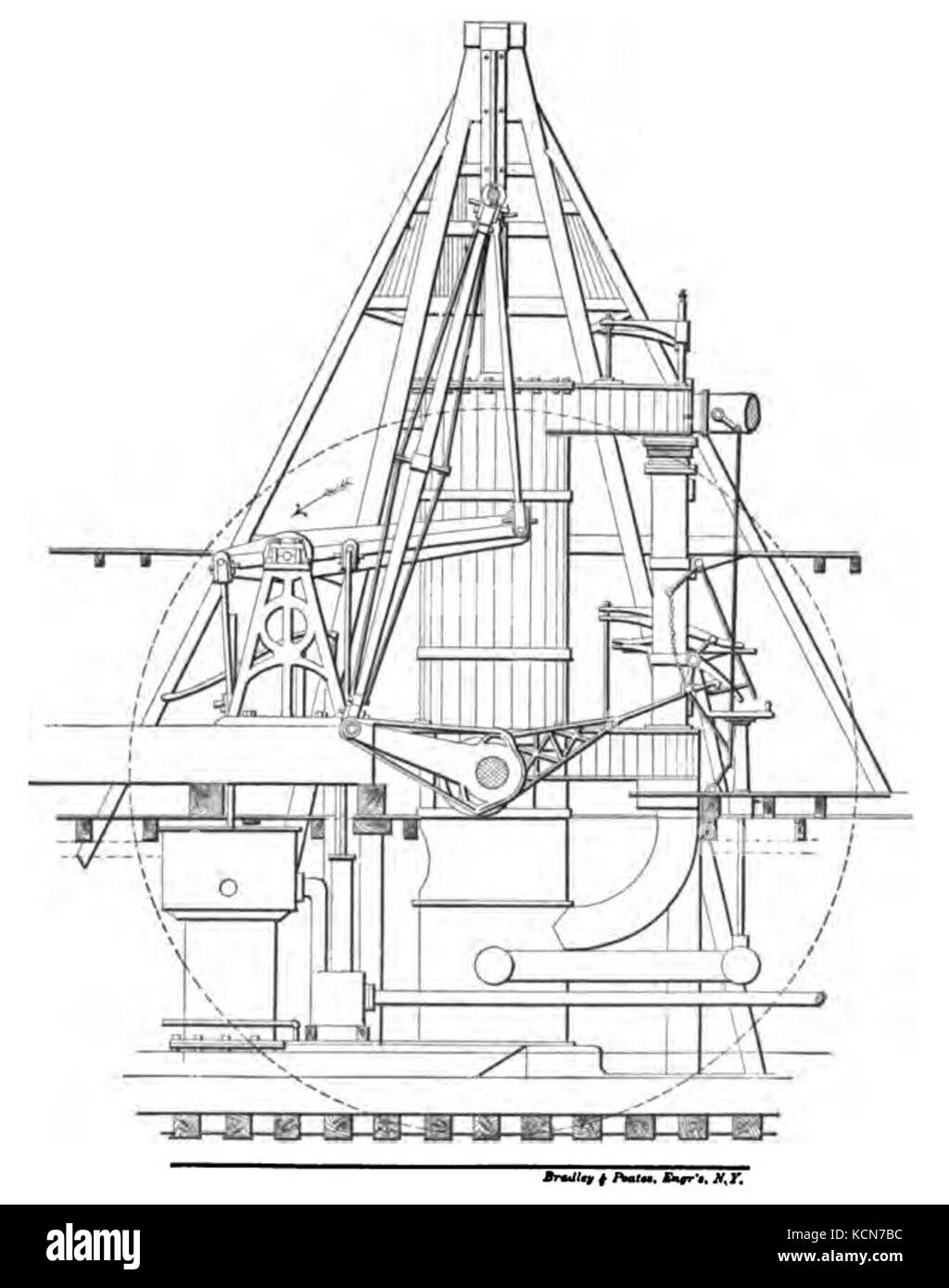 Crosshead engine diagram of PS Belle Stock Photo - Alamy