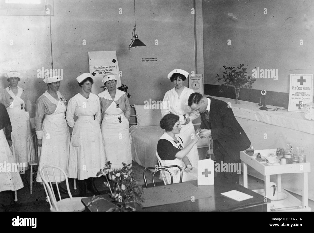 First aid booth at 1920 DNC 11761a Stock Photo - Alamy