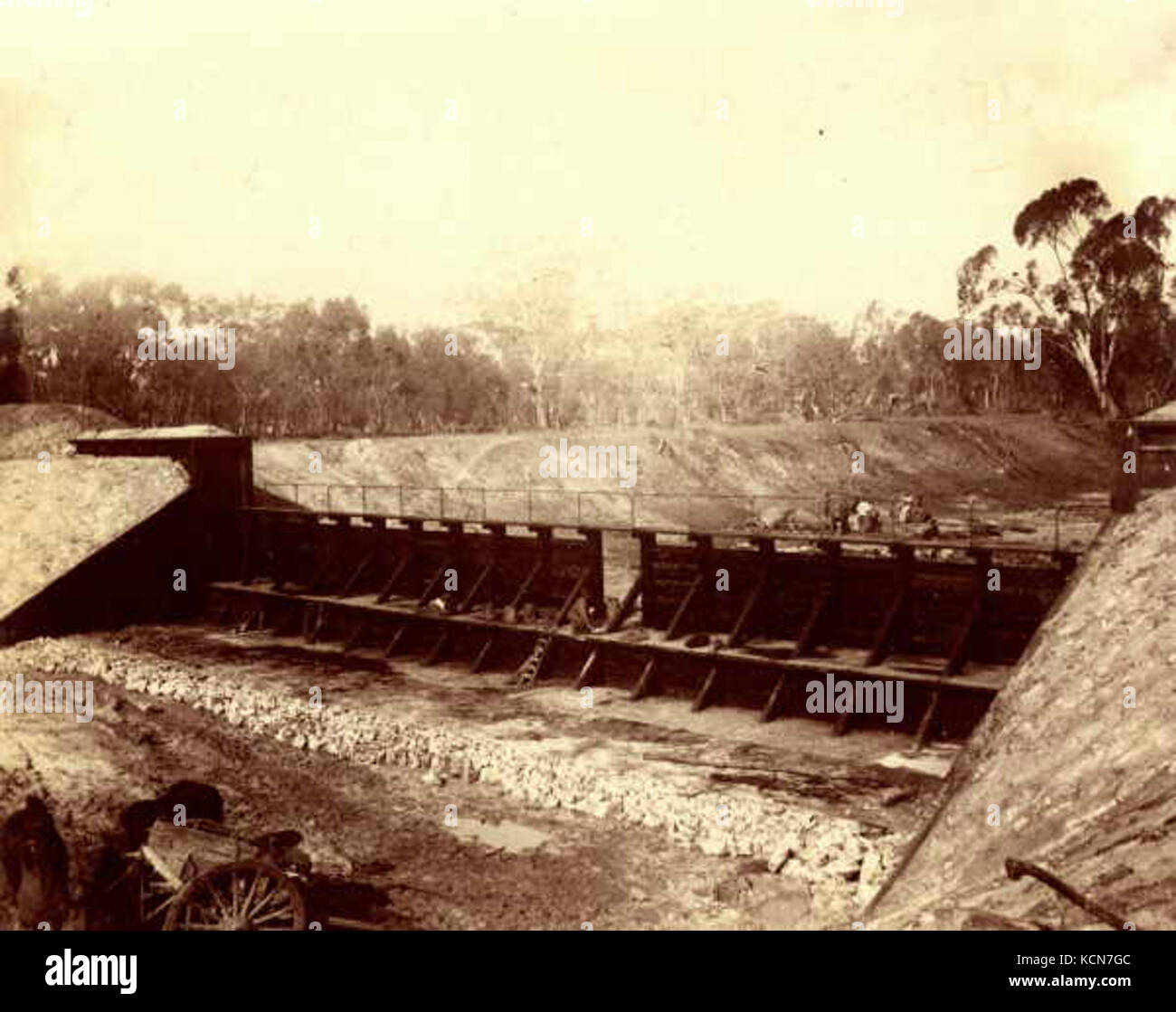 Antwerp Weir foundations under construction Stock Photo - Alamy