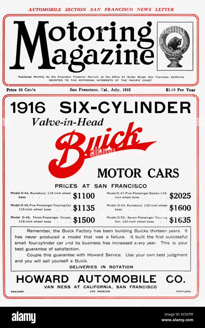 Buick advertisement, 1916 Stock Photo - Alamy