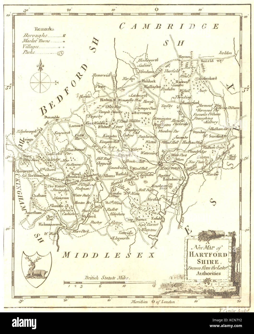 Hertfordshire map hi-res stock photography and images - Alamy