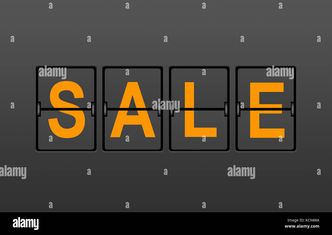 Sale Sign on the Split-Flap Display Stock Photo - Alamy