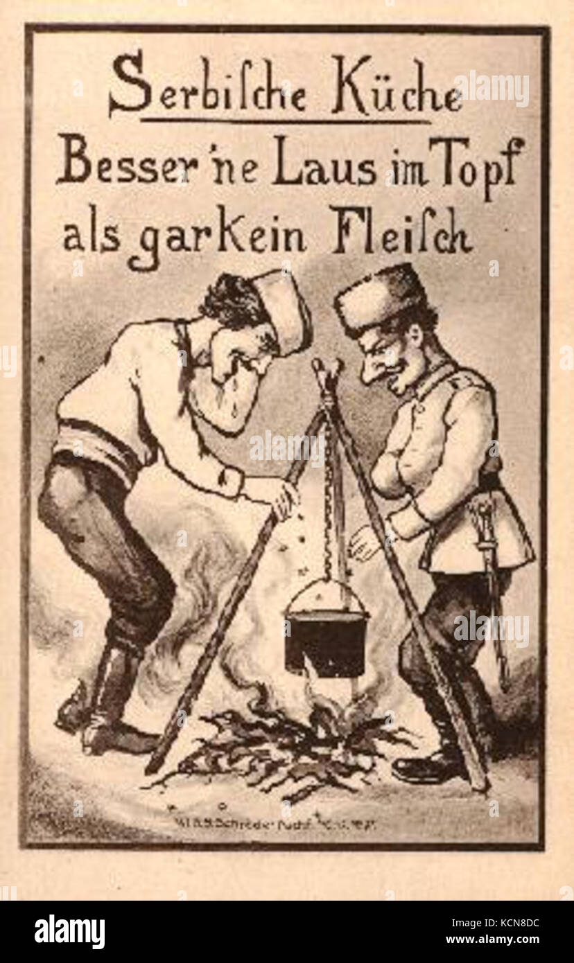 Austria Hungary WWI propaganda card against Serbs 006 Stock Photo - Alamy