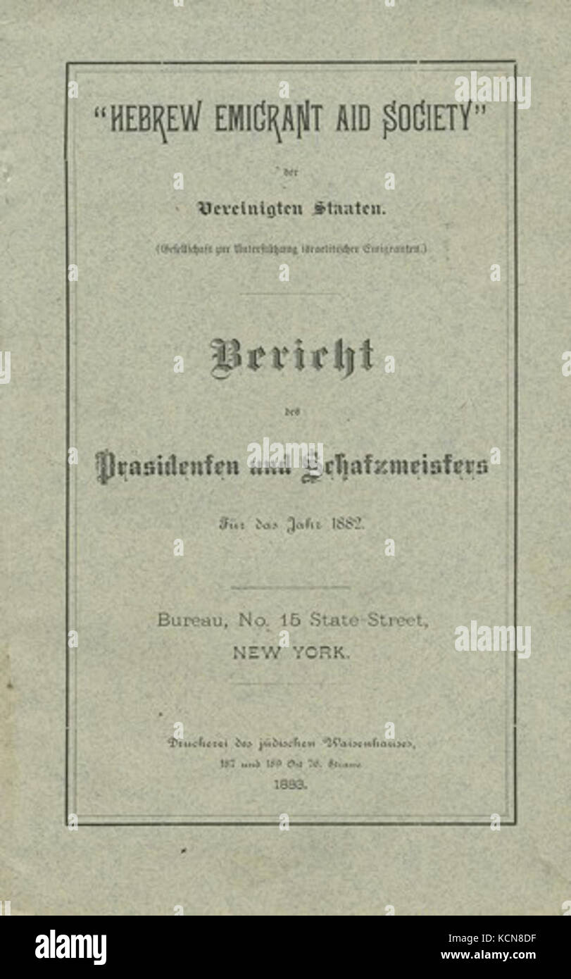 Hebrew immigrants aid society hi-res stock photography and images - Alamy