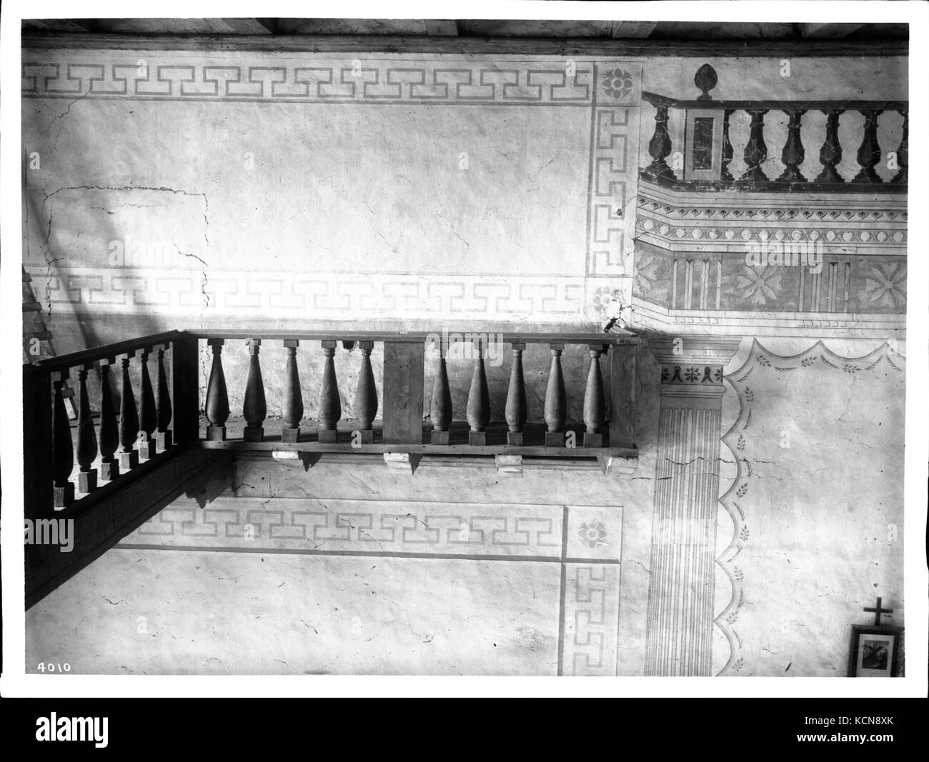 Balcony in the church of Mission San Miguel Arcangel, near Templeton ...