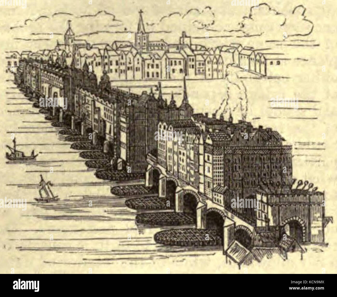 AmCyc Bridge Old London Bridge in 1616 Stock Photo - Alamy