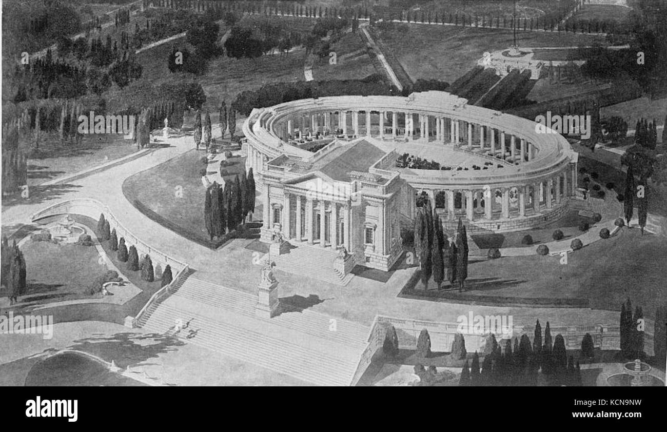 Drawing of planned Memorial Amphitheater 1916 Stock Photo - Alamy