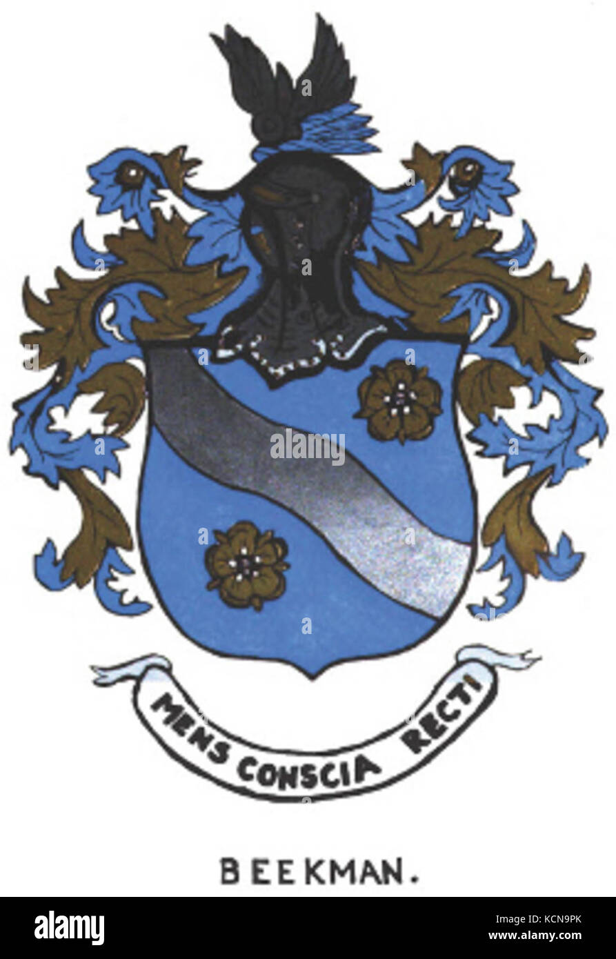 Beekman coat of arms granted by James I Stock Photo - Alamy